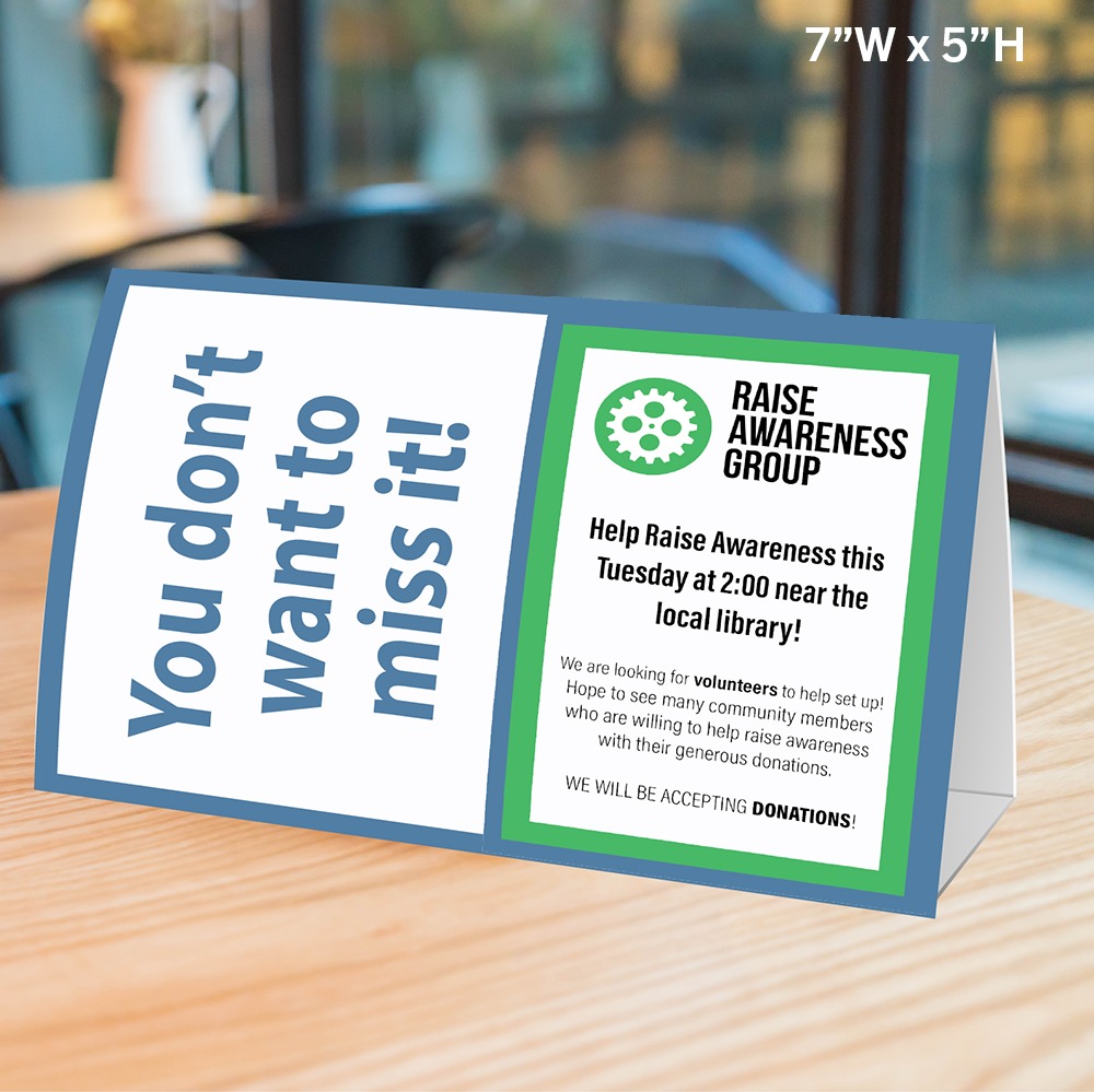 Folded Table Toppers - Deadline Signs