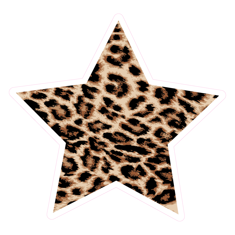 12 Inch Brown Cheetah Pattern Star - Deadline Signs
