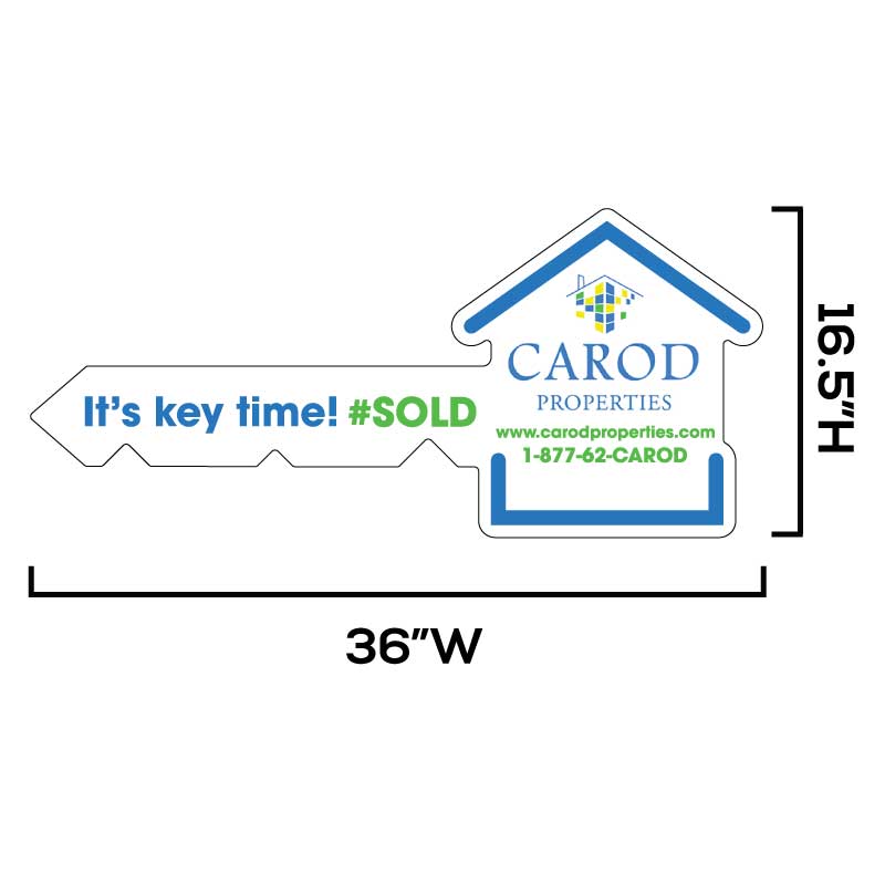 Real Estate Key Cutout - Deadline Signs | Signs with your Deadline in Mind