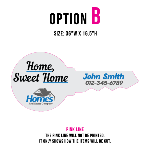 Real Estate Key Cutout - Deadline Signs | Signs with your Deadline in Mind