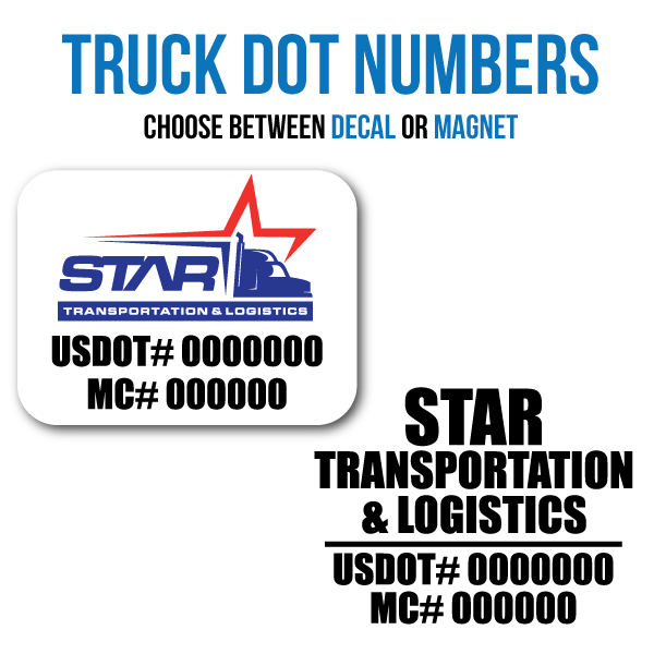 Truck DOT Numbers - Deadline Signs