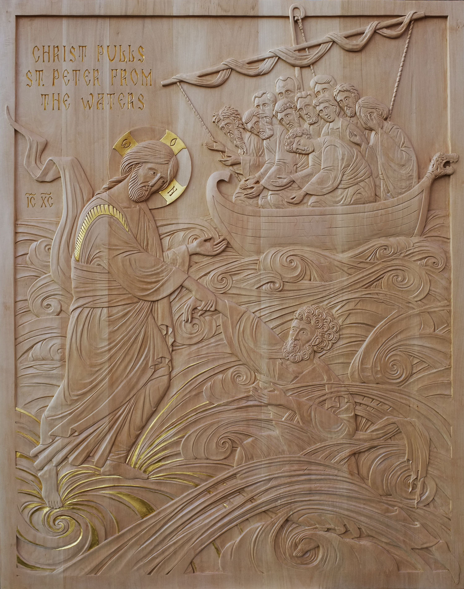 Icon Carving of Christ Pulling St-Peter from the Water. – Orthodox Arts ...