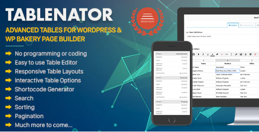 Tablenator Advanced Tables for Visual Composer | srmehranclub.com