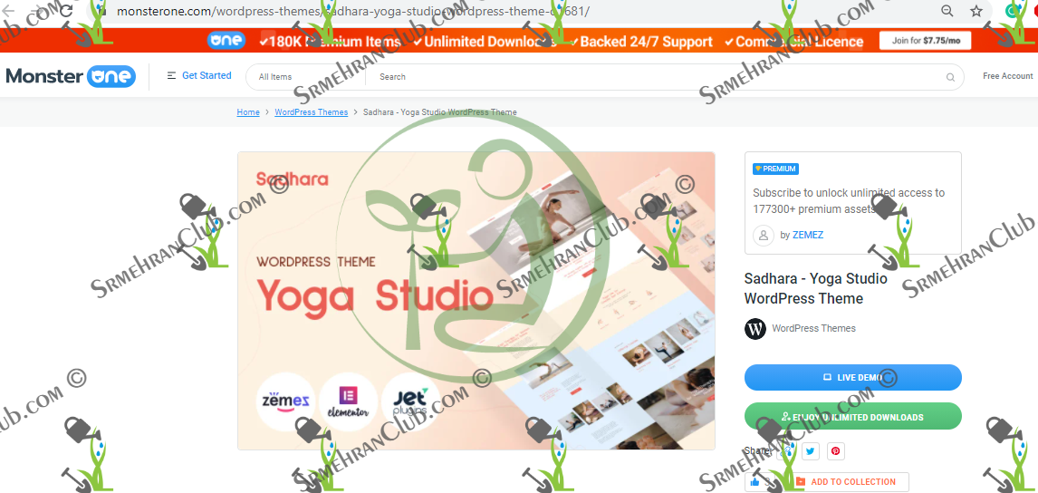 Sadhara - Yoga Studio WordPress Theme|Srmehranclub