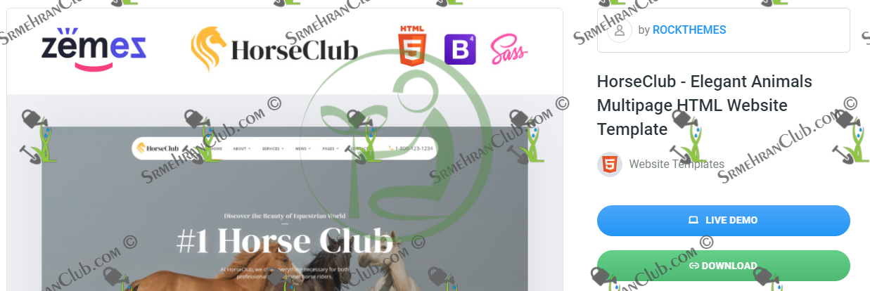 HorseClub - Elegant Animals Multipage HTML Website Template p - Srmehranclub
