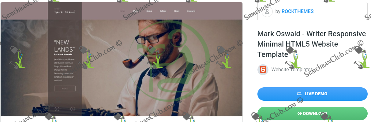 Download - huge discountMark Oswald - Writer Responsive Minimal HTML5 Website Template