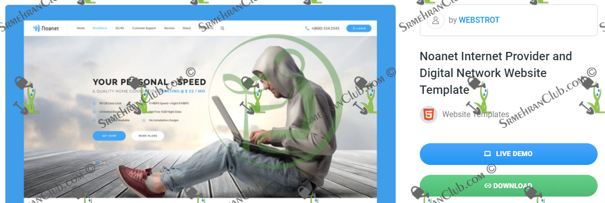 Noanet Internet Provider and Digital Network Website Template P ...