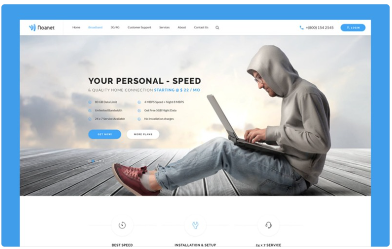 Noanet Internet Provider and Digital Network Website Template ...