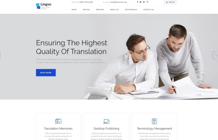 Lingvo - Translation Agency Landing Page Template - Srmehranclub