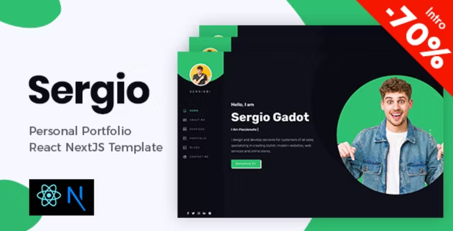 Sergio Personal Portfolio React Nextjs Template Download