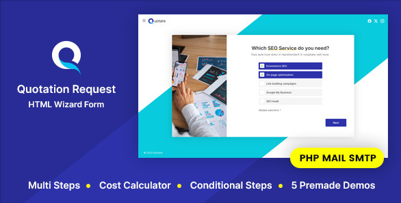 Quotare - Multipurpose Quotation Request HTML Wizard Form