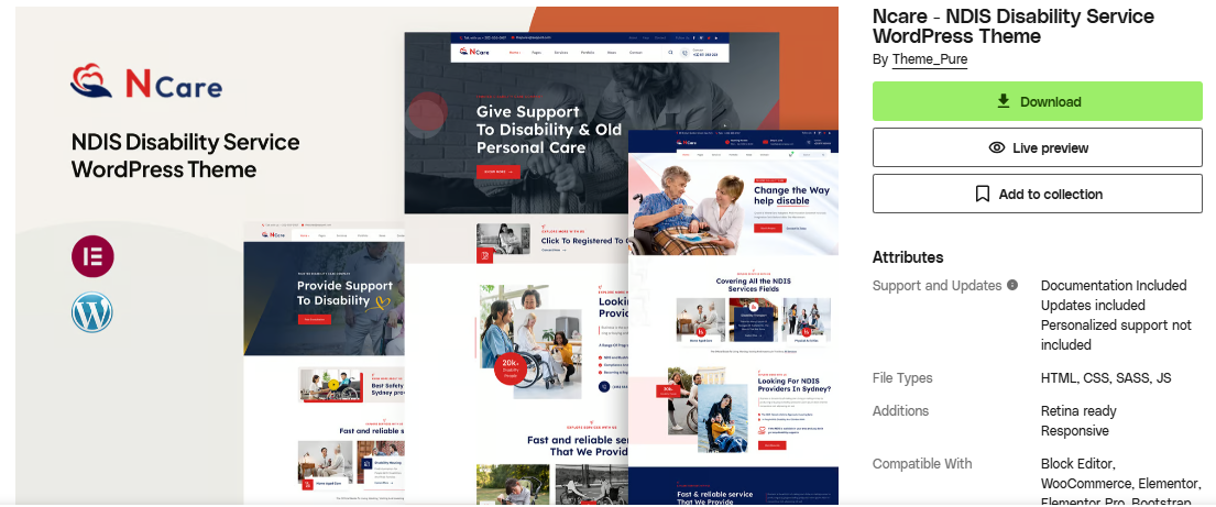 Ncare - NDIS Disability Service WordPress Theme