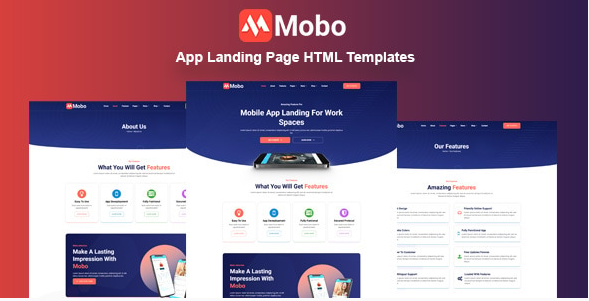 Mobo - App Landing Page HTML Templates