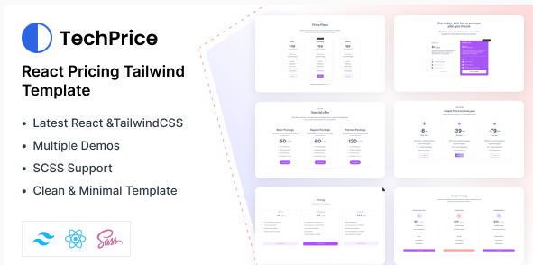 Techprice - React Tailwind Pricing Table Template
