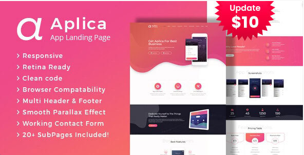 Aplica | App Landing HTML Template