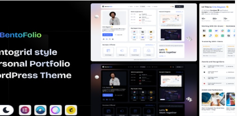 Bentofolio – Personal Portfolio WordPress Theme