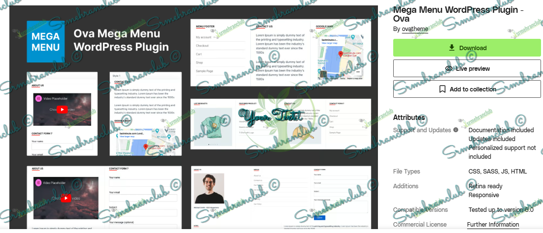 Download Mega Menu WordPress Plugin - Ova