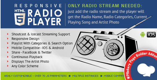 Download WPBakery Addon - HTML5 Radio Player