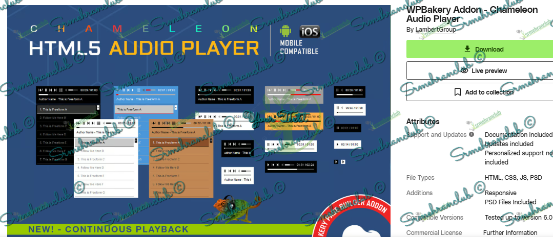 Download WPBakery Addon - Chameleon Audio Player