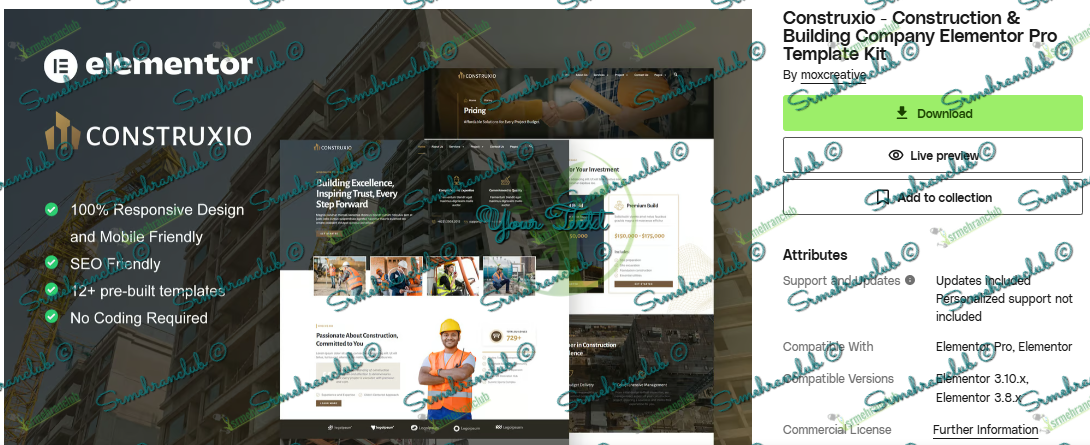 Construxio - Construction & Building Company Elementor Pro Template Kit