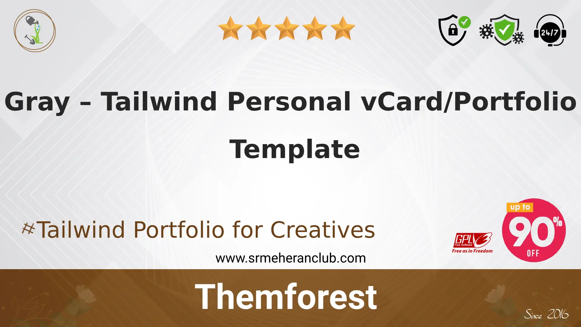 Gray - Tailwind Personal vCard/Portfolio Template