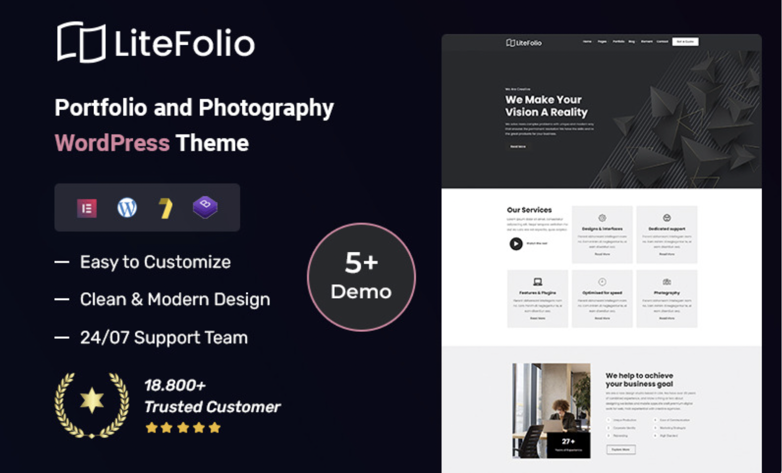 Litefolio – Clean Portfolio and Photography WordPress Theme